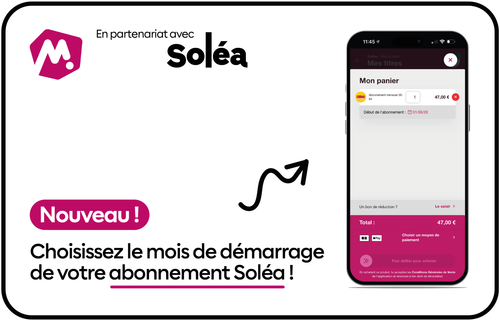 Nouveau ! Choisissez le mois de démarrage de votre abonnement Soléa ...